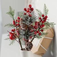 China Christmas Decoration Supplies Picks Articulos Decoracion Artificial Foam Christmas Glitter Flower Picks for sale