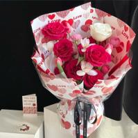 China Valentine's Day, love in the heart, Yuyin paper, flower bouquets, waterproof thickened packaging paper, flower art paper, flower shop packaging material for sale