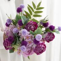 China Wholesale Artificial Rose Flowers Bouquets Silk Wedding Flowers Bouquets for Wedding Party Decoration for sale