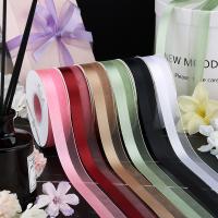 China 2.5cm Half Satin Half Yarn Packaging Ribbon Flower Bundle Birthday Cake Ribbon Handmade Butterfly Knot Ribbon for sale