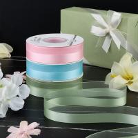China 2.5cm Half Satin Half Yarn Packaging Ribbon Flower Bundle Birthday Cake Ribbon Handmade Butterfly Knot Ribbon for sale