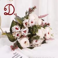 China Wholesale High Quality Natural-like Peony Clove Artificial Flower bunch Wedding Simulated Rose Flowers Plants for Decoration for sale