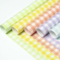 China Summer checkered flower wrapping paper, bouquet wrapping materials, flower shop waterproof checkered, Ouya paper flower art materials for sale
