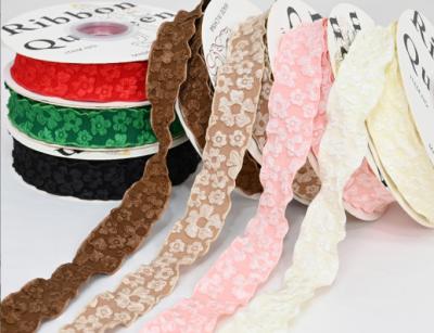 China 2.5cm Half Satin Half Yarn Packaging Ribbon Flower Bundle Birthday Cake Ribbon Handmade Butterfly Knot Ribbon for sale