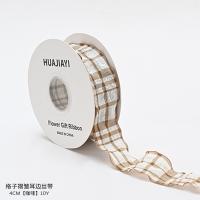 China 2.5cm Half Satin Half Yarn Packaging Ribbon Flower Bundle Birthday Cake Ribbon Handmade Butterfly Knot Ribbon for sale