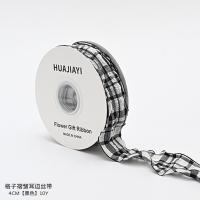 China 2.5cm Half Satin Half Yarn Packaging Ribbon Flower Bundle Birthday Cake Ribbon Handmade Butterfly Knot Ribbon for sale