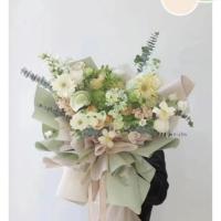 China Macaron solid-color paper flower bouquet thickened packaging paper waterproof single-color Ouya paper flower packaging for sale
