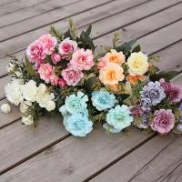 China Artificial Flower Bouquets Wholesale Silk Multi Azalea Flower Heads Home Festivals Wedding Decorations Flower Bouquet for sale