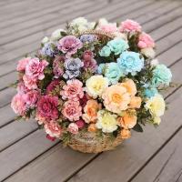 China Artificial Flower Bouquets Wholesale Silk Multi Azalea Flower Heads Home Festivals Wedding Decorations Flower Bouquet for sale