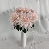 China Wholesale Artificial Wedding Decoration Silk 7 Heads Dahlia Bouquets Flower for sale