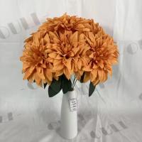 China Wholesale Artificial Wedding Decoration Silk 7 Heads Dahlia Bouquets Flower for sale