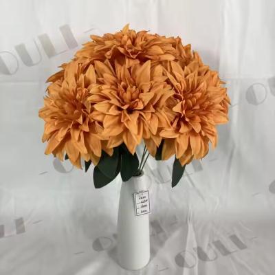 China Wholesale Artificial Wedding Decoration Silk 7 Heads Dahlia Bouquets Flower for sale