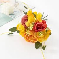 China Small Heads Peony Bush Artificial Persian Rose Flower Wedding Bridal Bouquet Wholesale Silk Rose Flowers for sale