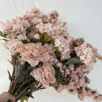 China Dirty pink artificial flower wedding hall decoration artificial flowers, peonies, cherry blossoms and roses for sale