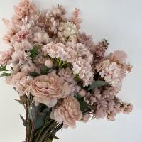 China Dirty pink artificial flower wedding hall decoration artificial flowers, peonies, cherry blossoms and roses for sale
