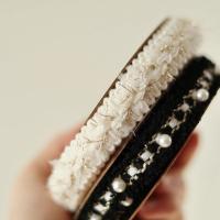 China Heavy industry nail bead small fragrant wind ribbon ribbon bow bouquet decoration cake bouquet lace floral packaging material for sale