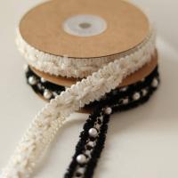 China Heavy industry nail bead small fragrant wind ribbon ribbon bow bouquet decoration cake bouquet lace floral packaging material for sale