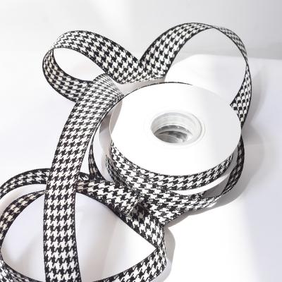 China Black and white honeycomb woven ribbon ribbon decoration ribbon bow floral bouquet flower tie packaging material discount for sale