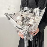 China Black and white honeycomb woven ribbon ribbon decoration ribbon bow floral bouquet flower tie packaging material discount for sale