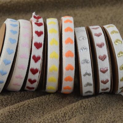 China Love embroidery, gold thread, cotton ribbon, flower bouquet, gift packaging, bow decoration, cotton thread for sale