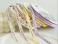 China Jinyi Korea double-sided belt fresh bouquet decoration ribbon handmade floral gift DIY 1cm lucky to meet you for sale