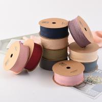 China 4cm wooden cotton yarn with flower bouquet packaging, bow ribbon, floral ribbon, handmade DIY decorative ribbon for sale
