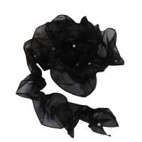 China 12cm pearl organza pleated ruffle edge mirror edging ribbon mesh flower rose Flower accessory clothing mouth for sale
