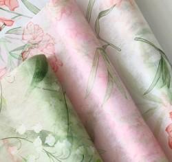China Linglan non-woven fabric printed lining with high-end floral packaging paper for sale