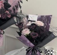 China Plum Purple Sauce Marble Pattern Flower Packaging Paper for sale