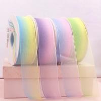 China Two tone gradient pearl gauze, snow gauze, gradient lace, lace, ribbon packaging, colorful ribbons, fresh flowers, holiday outfit Decorative ribbon for sale