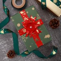 China Manufacturer supplies printed polyester ribbons, Christmas snowflake ribbons, gift ribbons, DIY Christmas packaging ribbons for sale