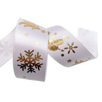China Manufacturer supplies printed polyester ribbons, Christmas snowflake ribbons, gift ribbons, DIY Christmas packaging ribbons for sale