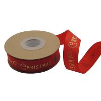 China 1.6cm Christmas tree ribbon gift decoration, hot stamping ribbon roll gift packaging, ribbon Christmas wholesale for sale