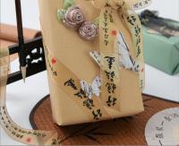 China 1984 Calligraphy Ribbon Chinese Style Flower Bouquet Ribbon Ancient Style Packaging Flower Shop Ribbon Bow Poem Word flower ribbon for sale