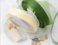 China Snow gauze ribbon chiffon DIY material satin ribbon military green cake box decoration jasmine flower Bundle packaging silk tape for sale