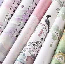 China Valentine's Day Ancient Style Oil Painting Lotus Underglaze Beauty Flower Packaging Paper for sale