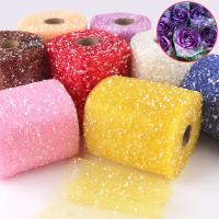 China 15CM wide snow dot mesh handmade DIY cartoon flower decoration packaging mesh wedding decoration with multiple colors for sale