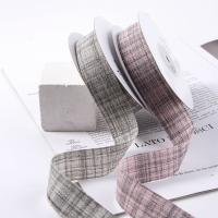 China Hair accessories DIY bow mixed color flax cotton plaid ribbon woven clothing shoes and hats accessories bouquet accessories straps for sale