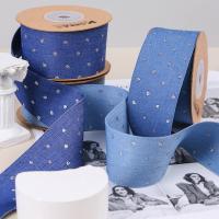 China Ironed gold and silver dots, denim webbing, hair accessories, handmade materials, gifts, flower packaging, shoes, flowers, grass hats, bows, ribbons for sale