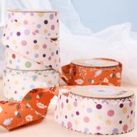 China Korean double-sided color polka dot pine tree printing ribbon DIY bow hair accessories collar flower hat shoe flower decoration for sale