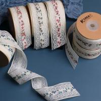 China Korean version tooth edge chiffon+hollow lace floral ribbon DIY bow handmade hair accessory flower Store flower packaging for sale