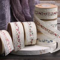 China Korean version tooth edge chiffon+hollow lace floral ribbon DIY bow handmade hair accessory flower Store flower packaging for sale