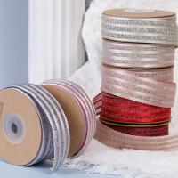 China Japanese Sparkling Pink Stripe Ribbon DIY Bow Hair Accessories Dress Accessories Silver Onion Stripe Flower Gift Product straps for sale