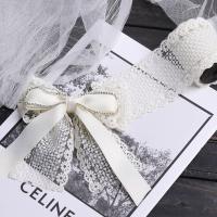 China Korean version lace embroidery flower woven ribbon DIY bow hair clip material flower gift packaging hollow strap for sale