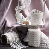 China Korean version lace embroidery flower woven ribbon DIY bow hair clip material flower gift packaging hollow strap for sale