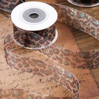 China Leopard print snow ribbon DIY handmade bow hair accessories woven ribbon straw hat shoelace making accessories gift box packaging ribbon for sale