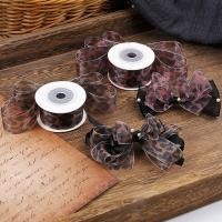 China Leopard print snow ribbon DIY handmade bow hair accessories woven ribbon straw hat shoelace making accessories gift box packaging ribbon for sale