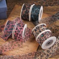 China Leopard print snow ribbon DIY handmade bow hair accessories woven ribbon straw hat shoelace making accessories gift box packaging ribbon for sale