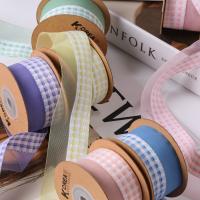 China Two tone small grid glitter snow gauze ribbon DIY bow hair accessories, flowers, gifts, straps, clothing, shoes, flowers, accessories for sale