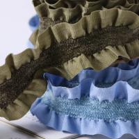 China Double sided wrinkled fungus edge plush elastic ribbon DIY bow hair accessories gift flower packaging home textile clothing for sale